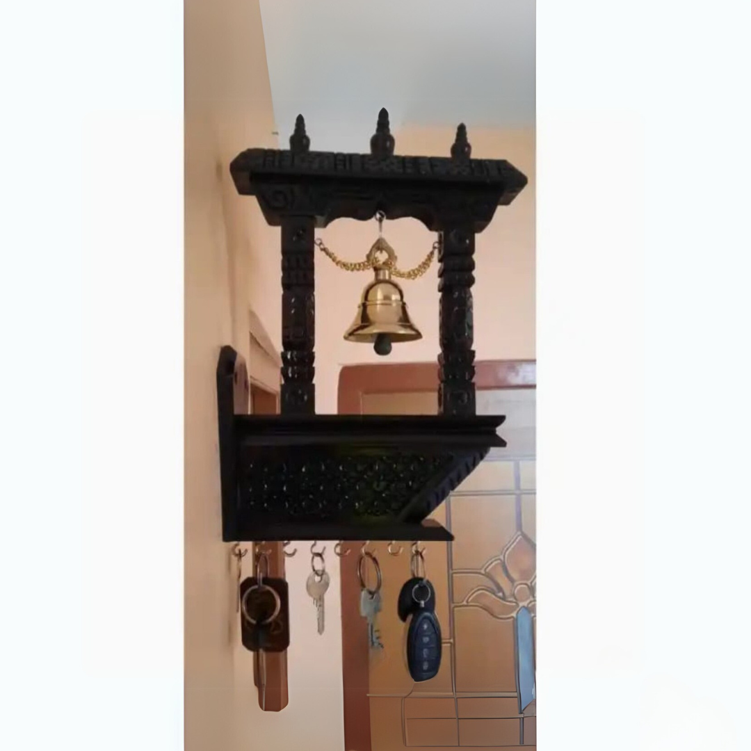 Timeless Artisan Hanging Bell Frame with Key Hooks – Everest Artisan